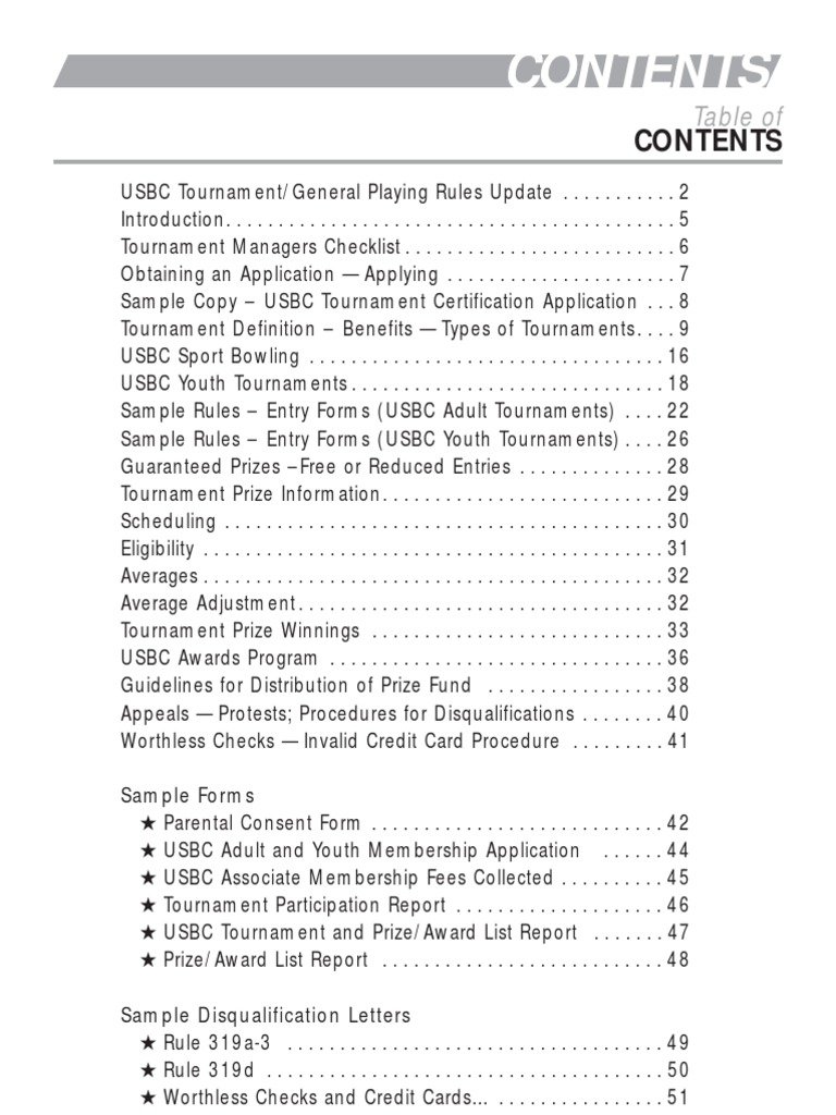 USBC Tournament Rules Update | PDF | Sports | Leisure