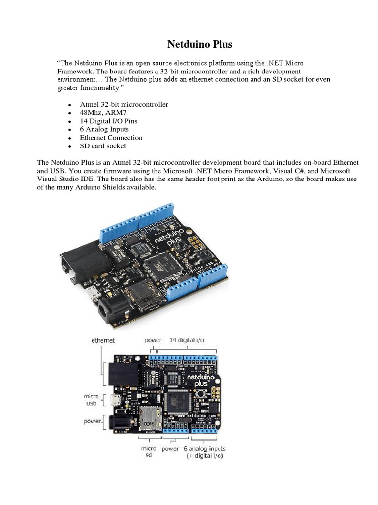 Netduino Plus Pdf Microcontroller Arduino 4251