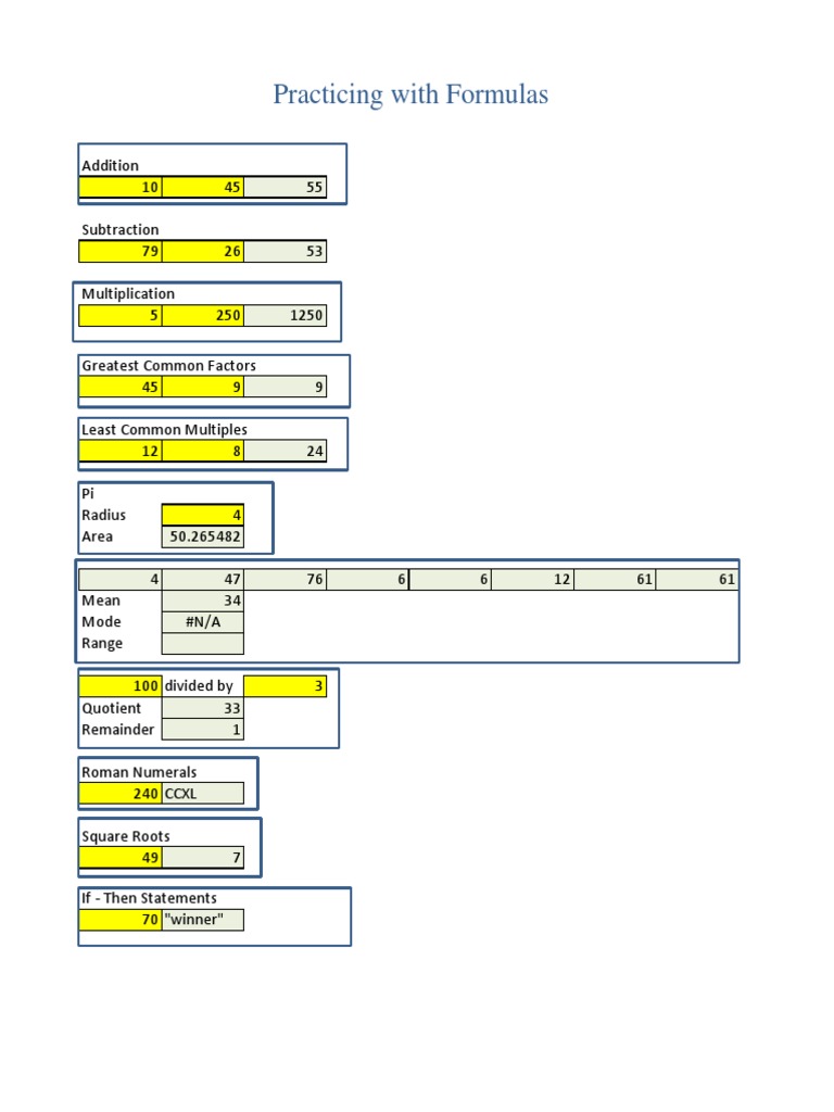Zachs Formulas | PDF | Teaching Methods & Materials