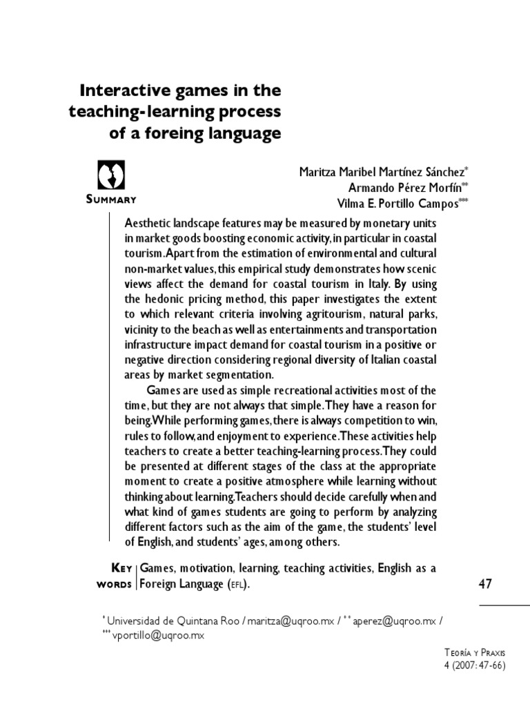 Interactive Games in The Teaching-Learning Process of A Foreing ...