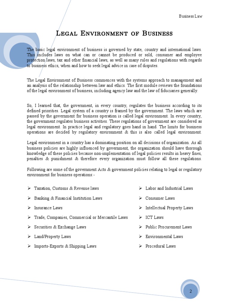 Legal Environment of Business | PDF | Business | Economies