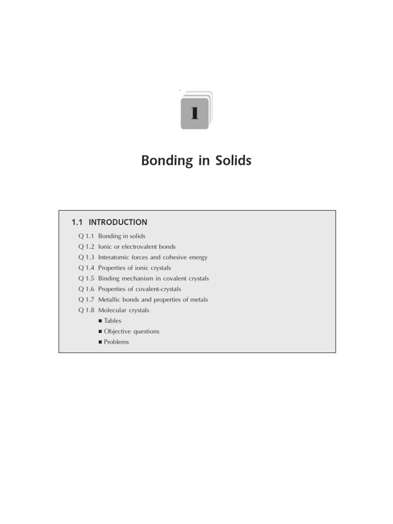 Solid Bonding for Material Scientists | PDF | Ionic Bonding | Chemical Bond
