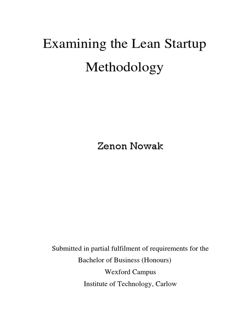 Lean Startup Methodology Analysis | PDF | Lean Startup | Lean Manufacturing
