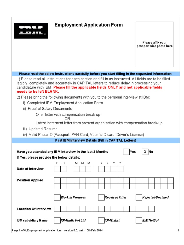 Employment Application Form: Please Fill The Applicable Fields ONLY and ...