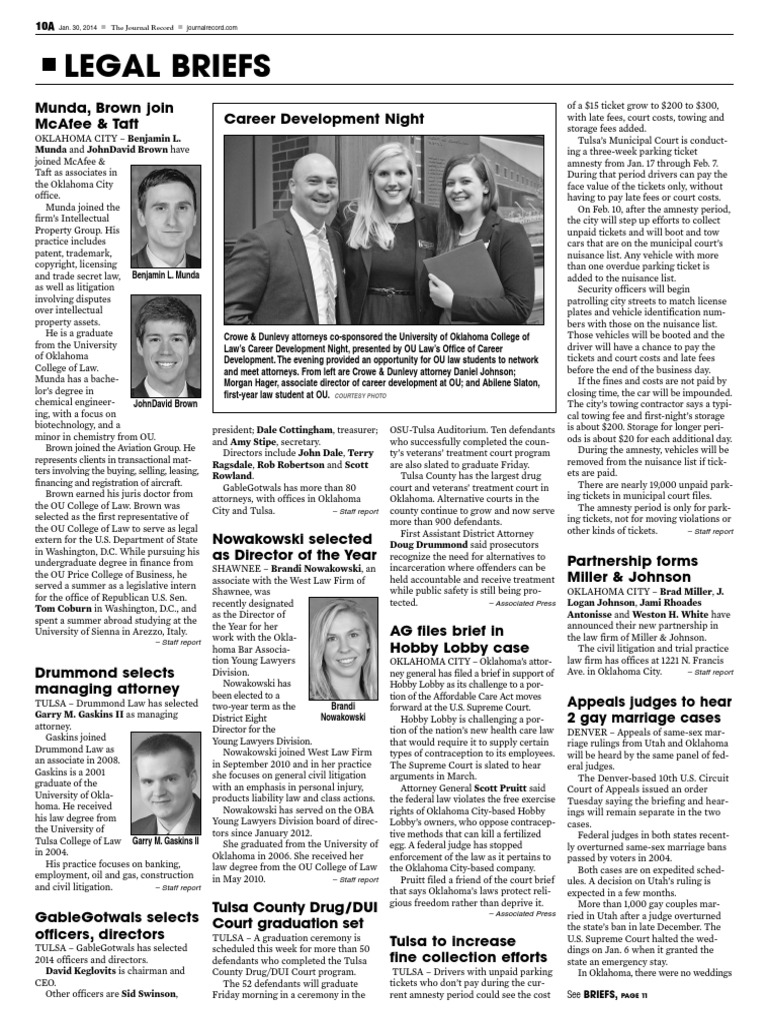 GableGotwals Announces Directors and Officers | PDF | Traffic Ticket ...