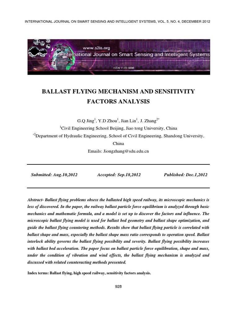 Ballast Flying Mechanism and Sensitivity Factors Analysis | PDF | Force ...
