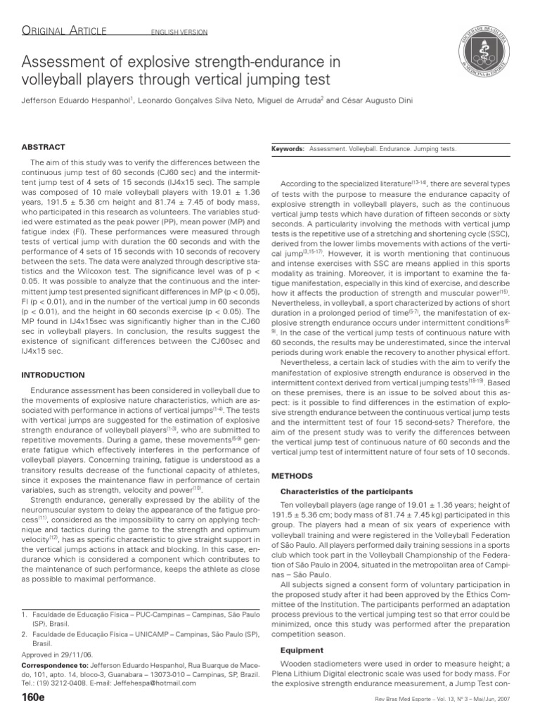 Assessment of Explosive Strength-Endurance in Volleyball Players ...