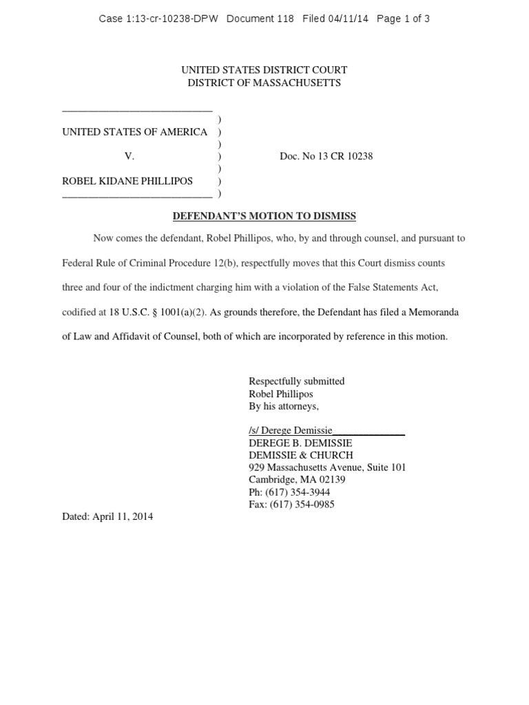 118 Robel Motion To Dismiss 041114 | PDF | Apprendi V. New Jersey ...