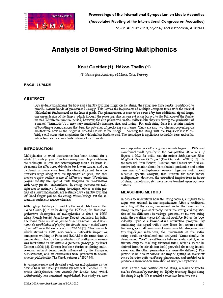 Analysis of Bowed-String Multiphonics | PDF | String Instruments | Harmonic