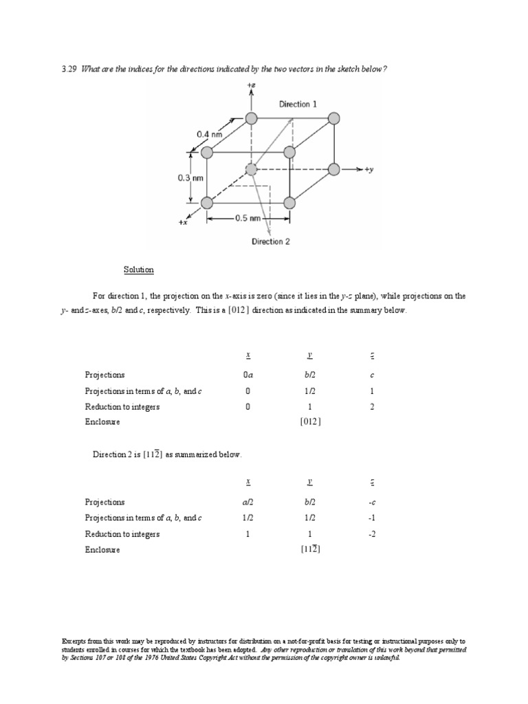 Solutions To Problem Set 1 | PDF | Crystal Structure | Mathematical ...
