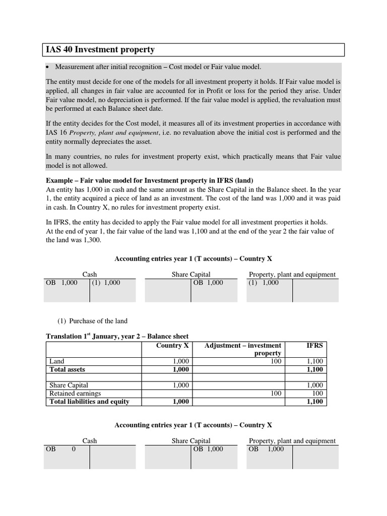Investment Property Inventories Examples | PDF | Depreciation | Balance ...