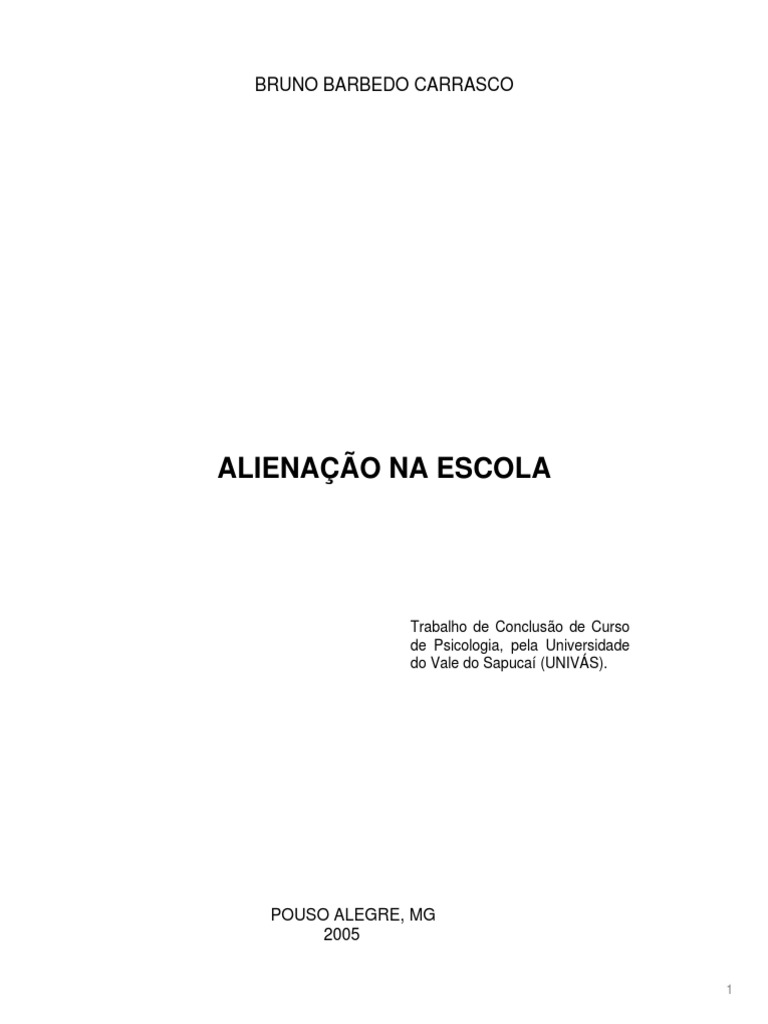 Alienação Na Escola | PDF | Ideologias | Alienação social