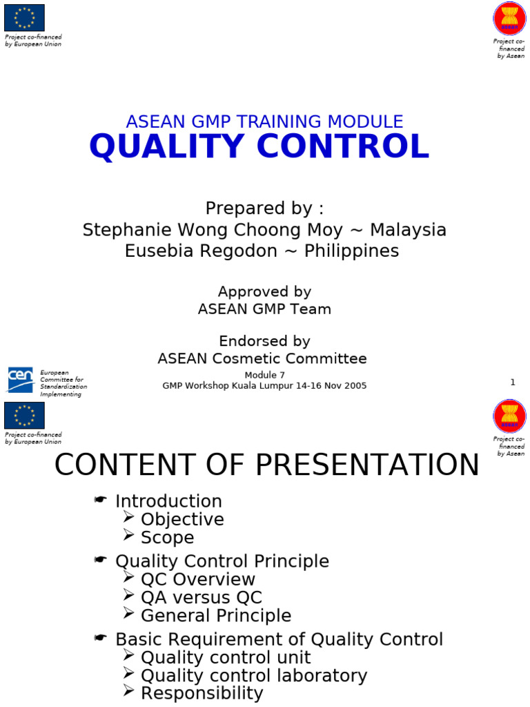 GMP Quality Control Module | PDF | Calibration | Quality Assurance