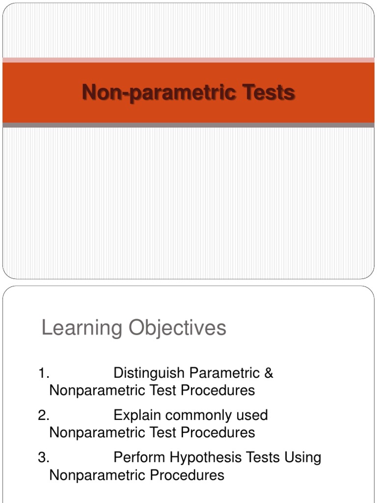 Non-Parametric Tests | PDF | Nonparametric Statistics | Statistical ...