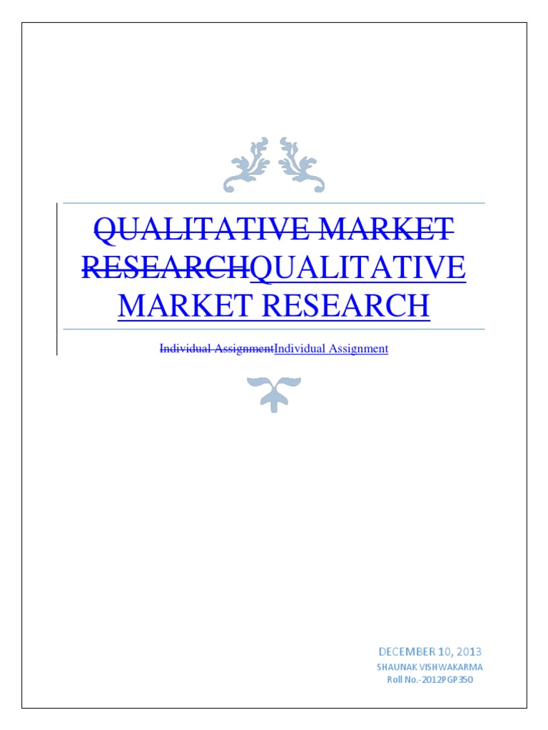 QMR Assignment | PDF | Qualitative Research | Decision Making