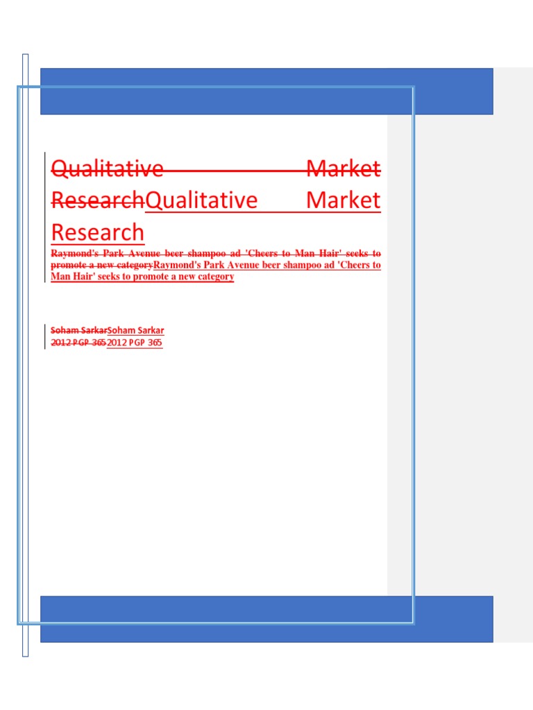 QMR Assignment | PDF | Focus Group | Brand