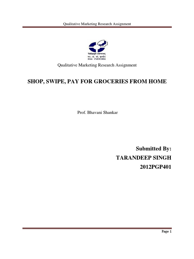 QMR Assignment | PDF | Marketing Research | Qualitative Research