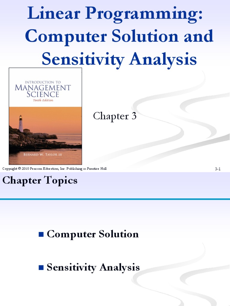 Taylor Introms10 PPT 03 | Download Free PDF | Linear Programming | Sensitivity Analysis