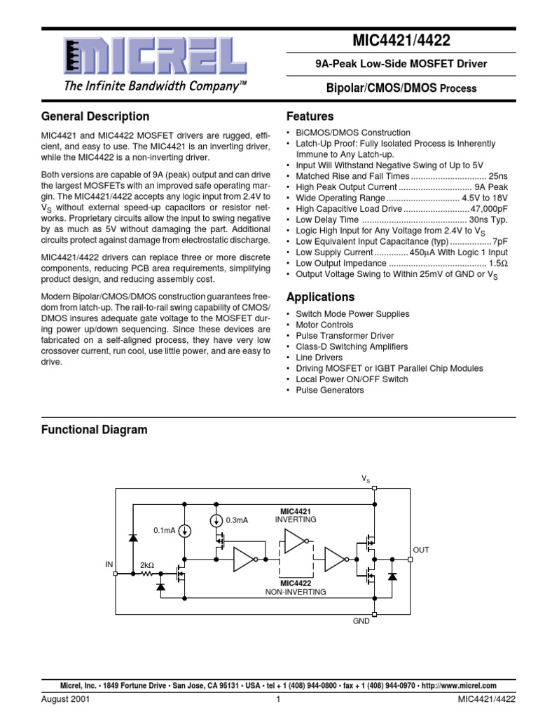 General Description Features: Bipolar/CMOS/DMOS | PDF | Mosfet | Cmos