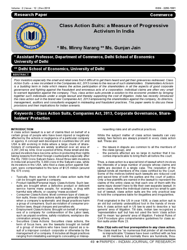 Class Action Suit | Class Action | Lawsuit