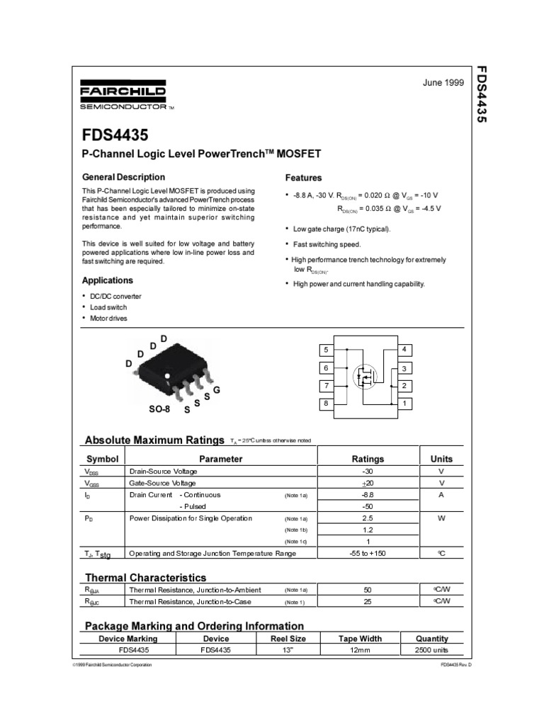 Fds 4435 | Mosfet | Field Effect Transistor