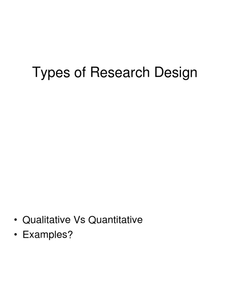 Types of Research Design | PDF