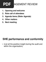 Management Review Agenda and Minutes | Iso 9000 | Audit