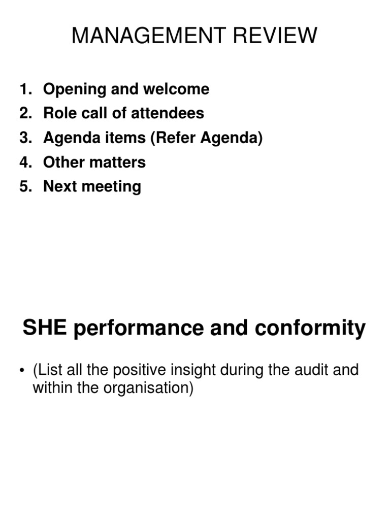 Management Review Template | PDF