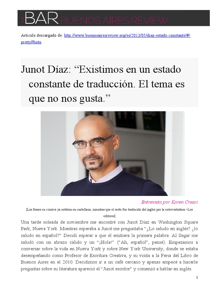 Entrevista Junot Díaz | PDF