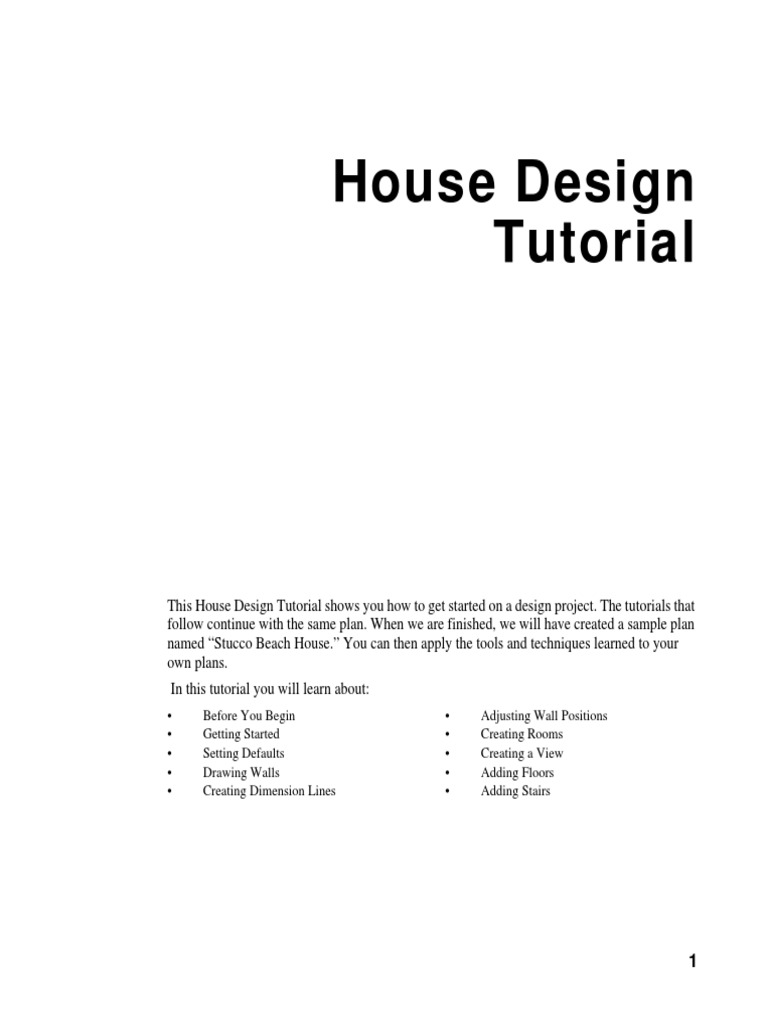 Chief Architect x5 Users Guide House Tutorial | PDF | Door | Stairs