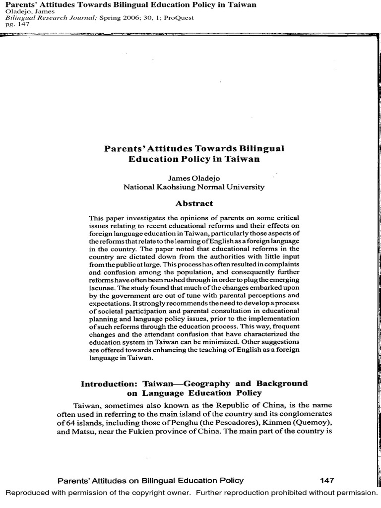 Bilingual Research Journal Spring 2006 30, 1 Proquest | PDF | Copyright | Government Information