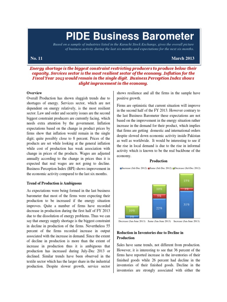 Business Barometer # 11 | PDF | Inflation | Cost Of Production Theory ...