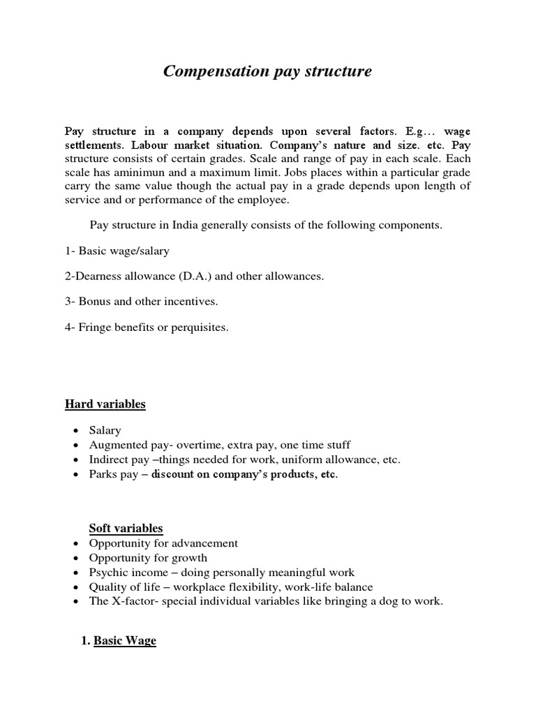 Components of Pay Structure | PDF | Living Wage | Wage