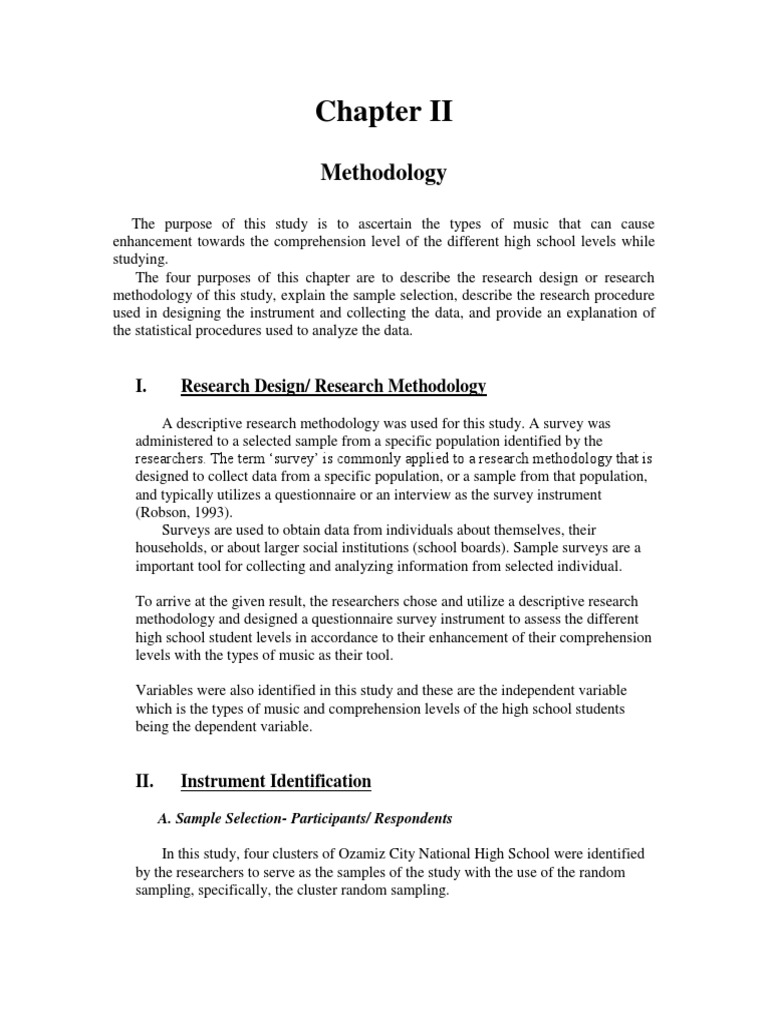 Chapter II-Methodology | PDF | Survey Methodology | Questionnaire