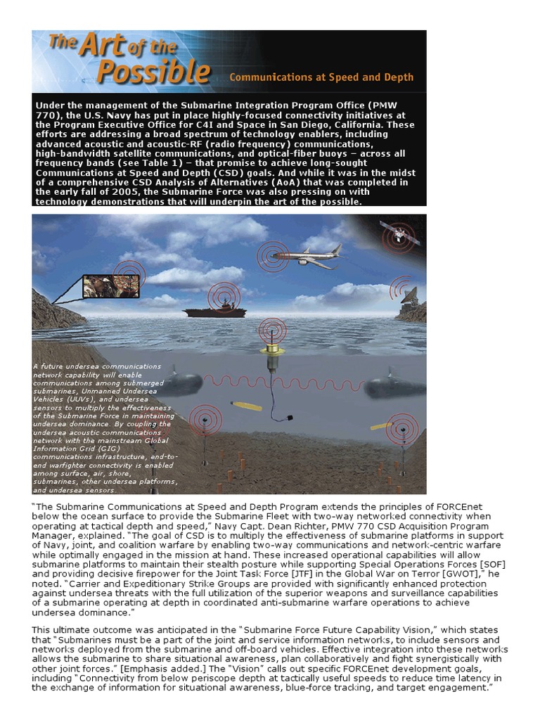 Navy's Submarine Communications at Speed and Depth Program Enables ...