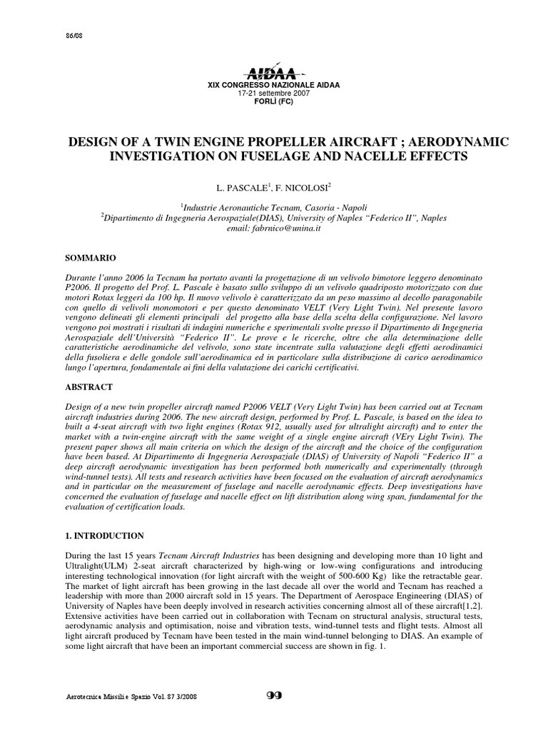 Design of A Twin Engine Propeller Aircraft | PDF | Lift (Force) | Stall ...