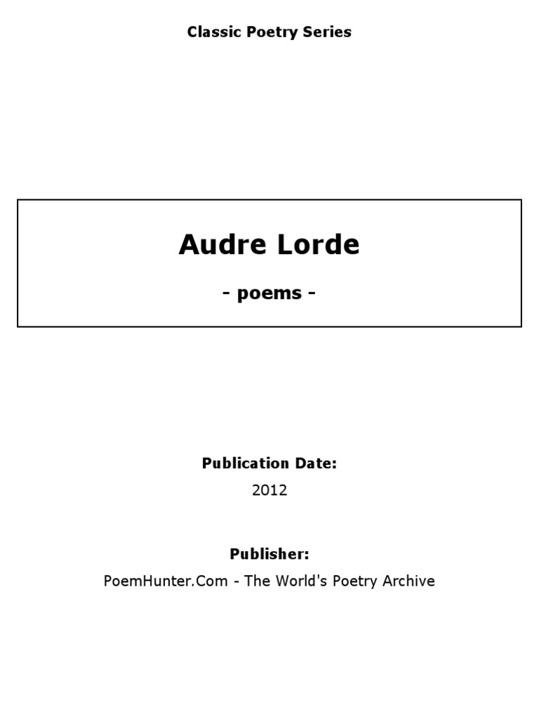 Audre Lorde - Poems | PDF | Feminism | Gender Studies
