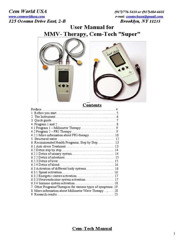 Cem-Tech MMV Therapy Manual | PDF | Organ (Anatomy) | Medicine