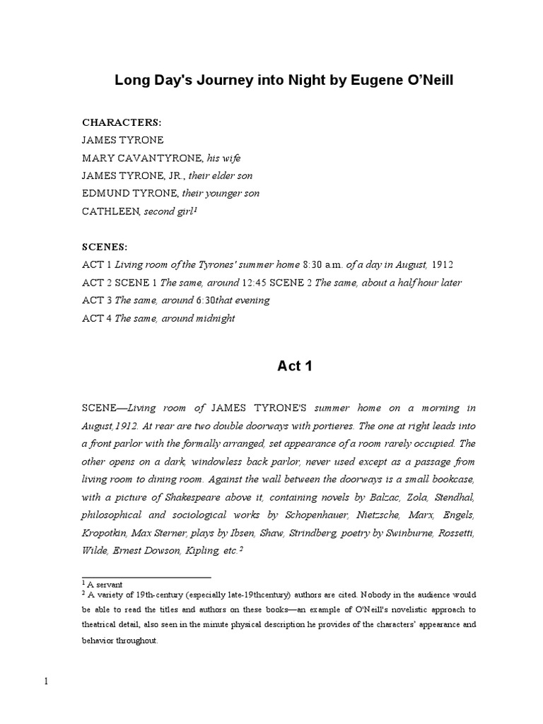 Long Days Journey Into Night | PDF | Entertainment (General)