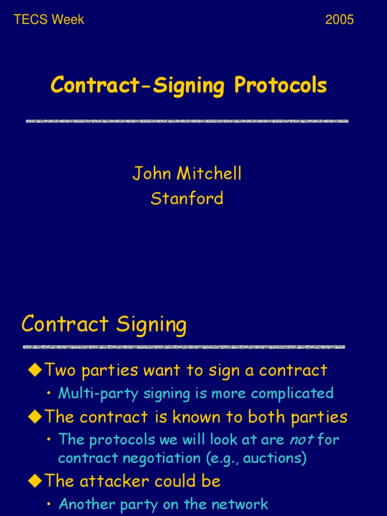 05 Contract Signing Protocols | PDF | Secure Communication | Espionage Techniques