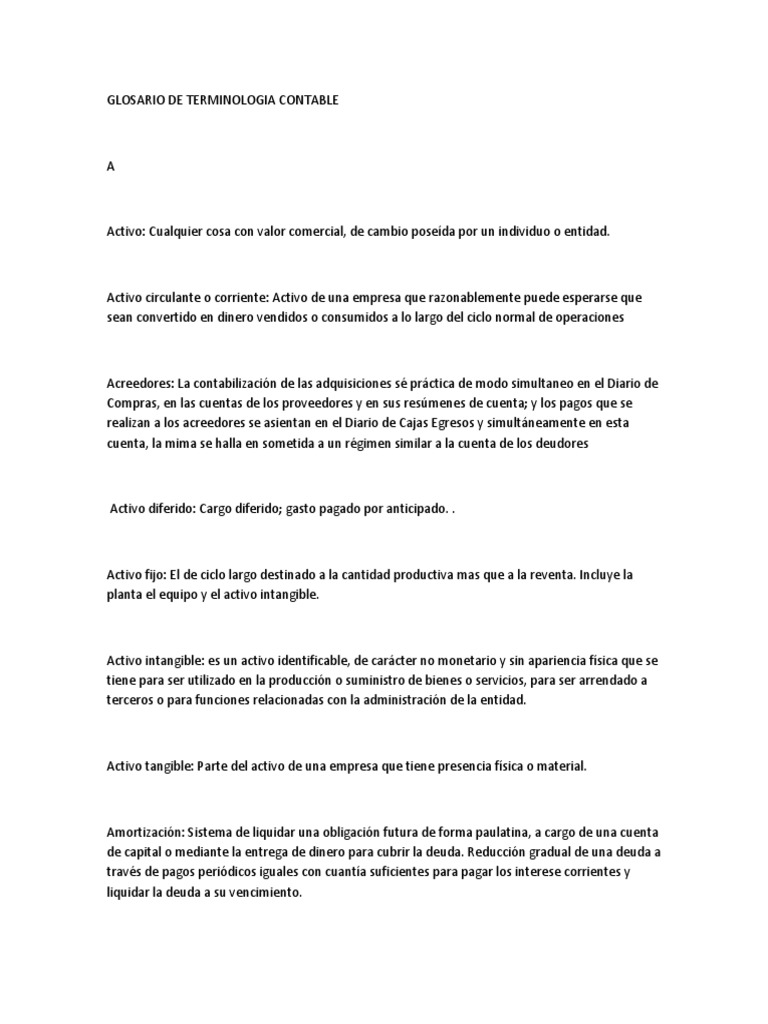 Glosario de Terminologia Contable | PDF