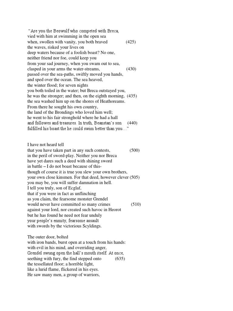 Beowulf Passages | PDF | Beowulf | Old English Poems