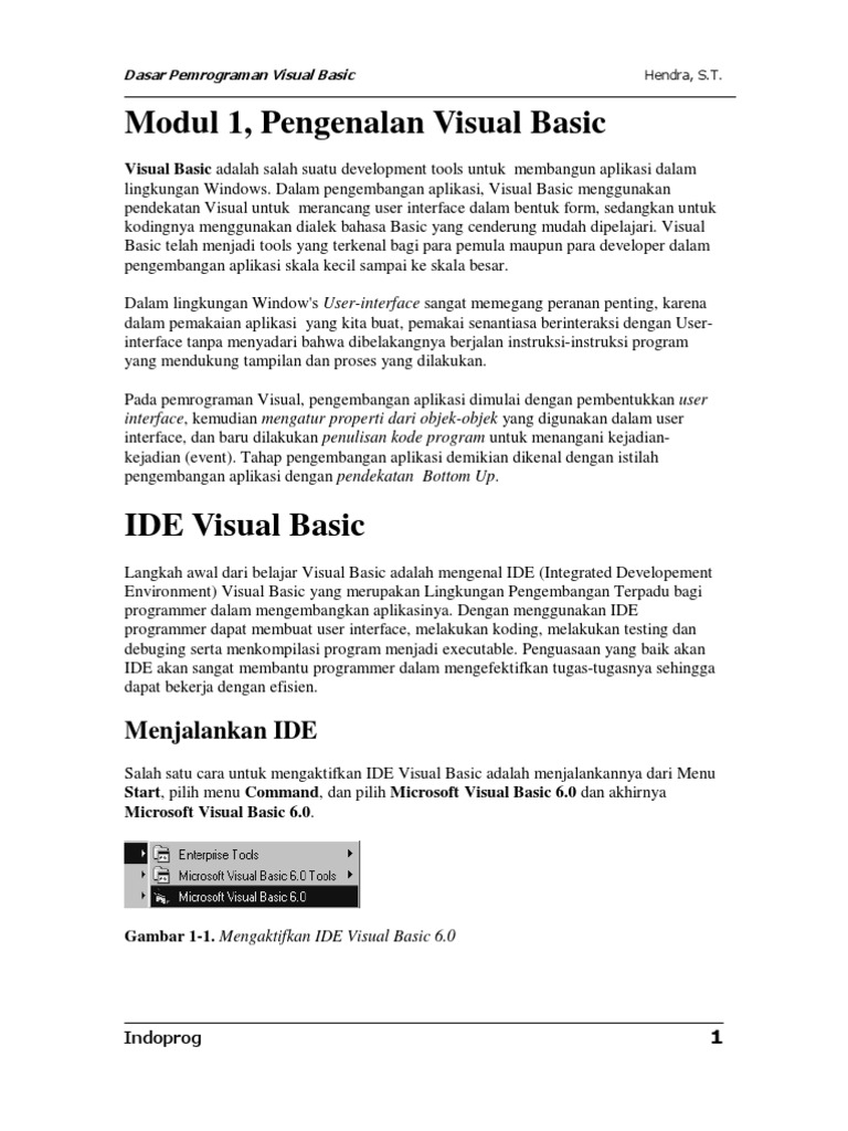 Dasar Pemrograman Visual Basic | PDF