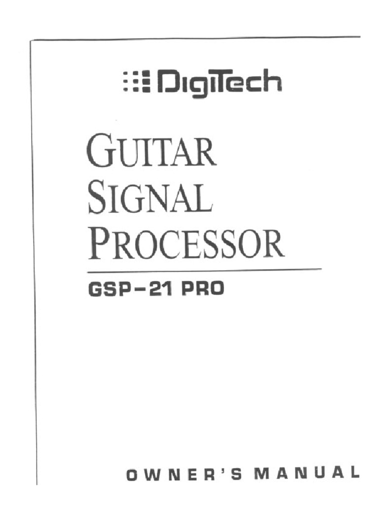 Digitech GSP 21 Pro | PDF