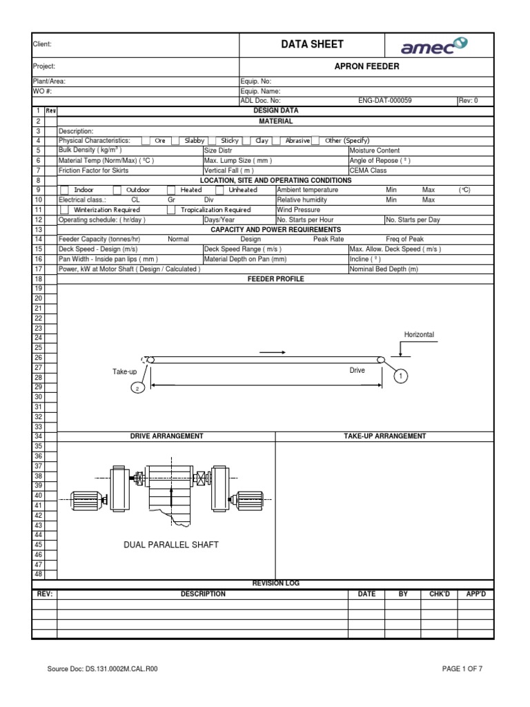 Apron Feeder Design Specifications | PDF