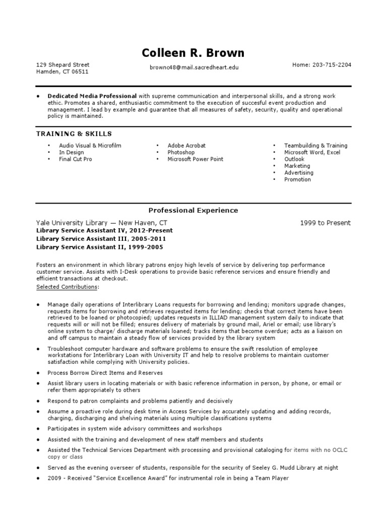 Colleen Resume-Macomm | PDF | Libraries | Library And Museum