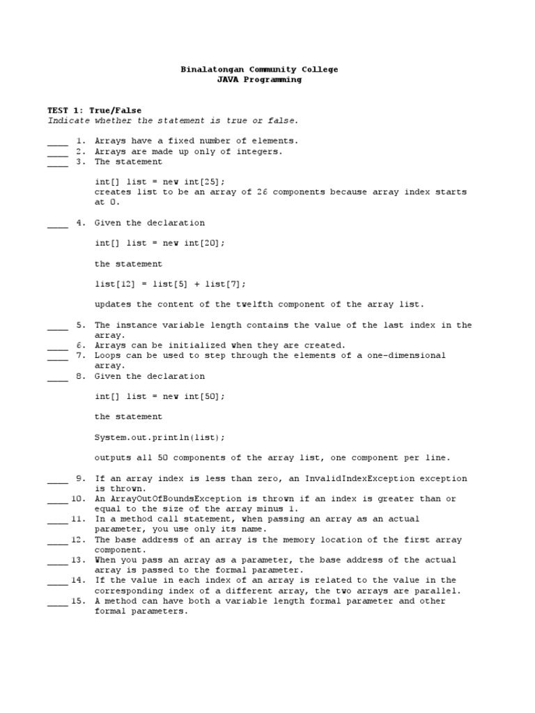JAVA Finals | PDF | Array Data Structure | C (Programming Language)