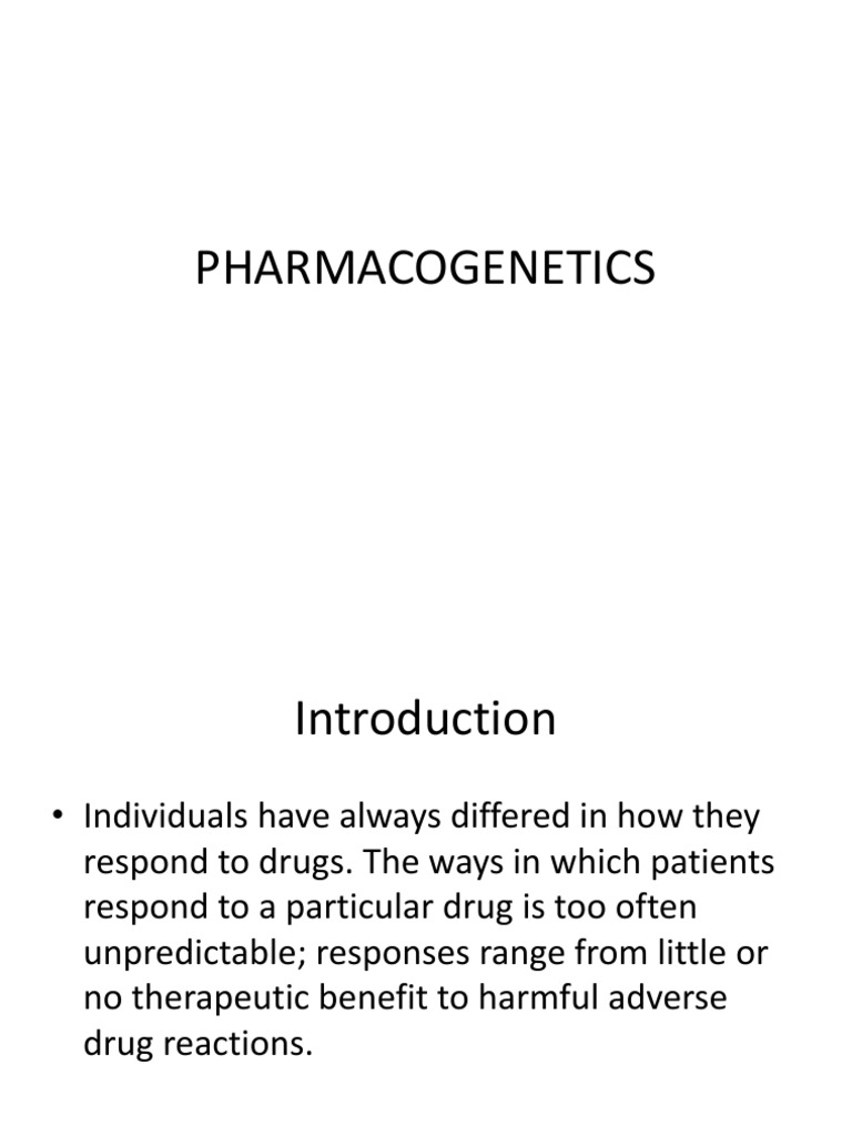 Overview of Pharmacogenetics and Genomics | PDF | Pharmacogenomics ...