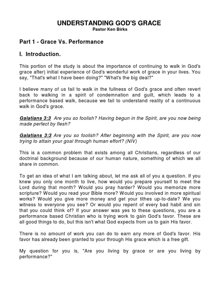 Understanding God's Grace | PDF | Sanctification | Grace In Christianity