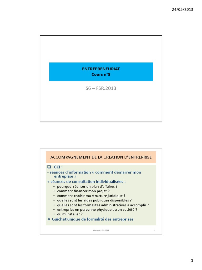 Cours 8 Entrepreneuriat S6-FSR | PDF | Sodles | Distribution (Affaires)